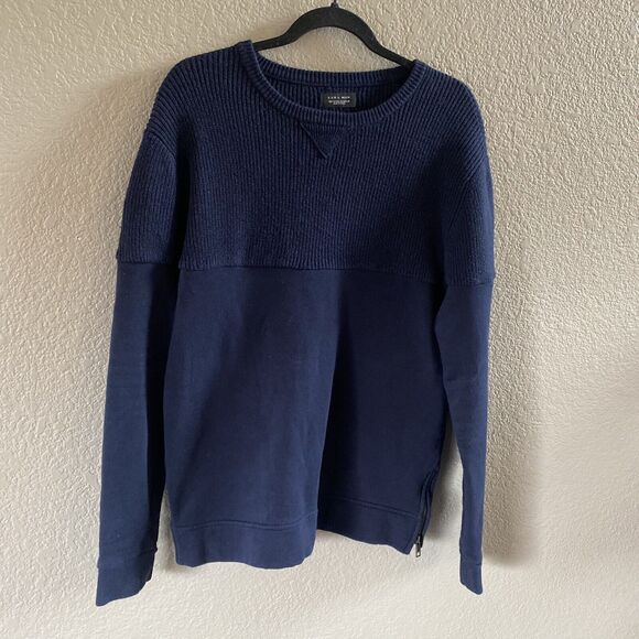 Zara | Sweaters | Zara Man Sweater Mens Large Blue Crew Neck Pullover ...